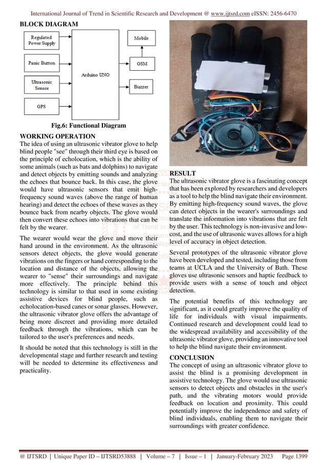 Third Eye for Blind using Ultrasonic Sensor Vibrator Glove | PDF