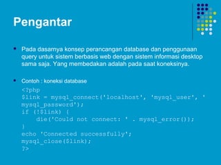 16406 pertemuan17(konsep basis-data-di-web) | PPT