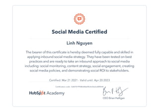 Social Media Cert | PPT