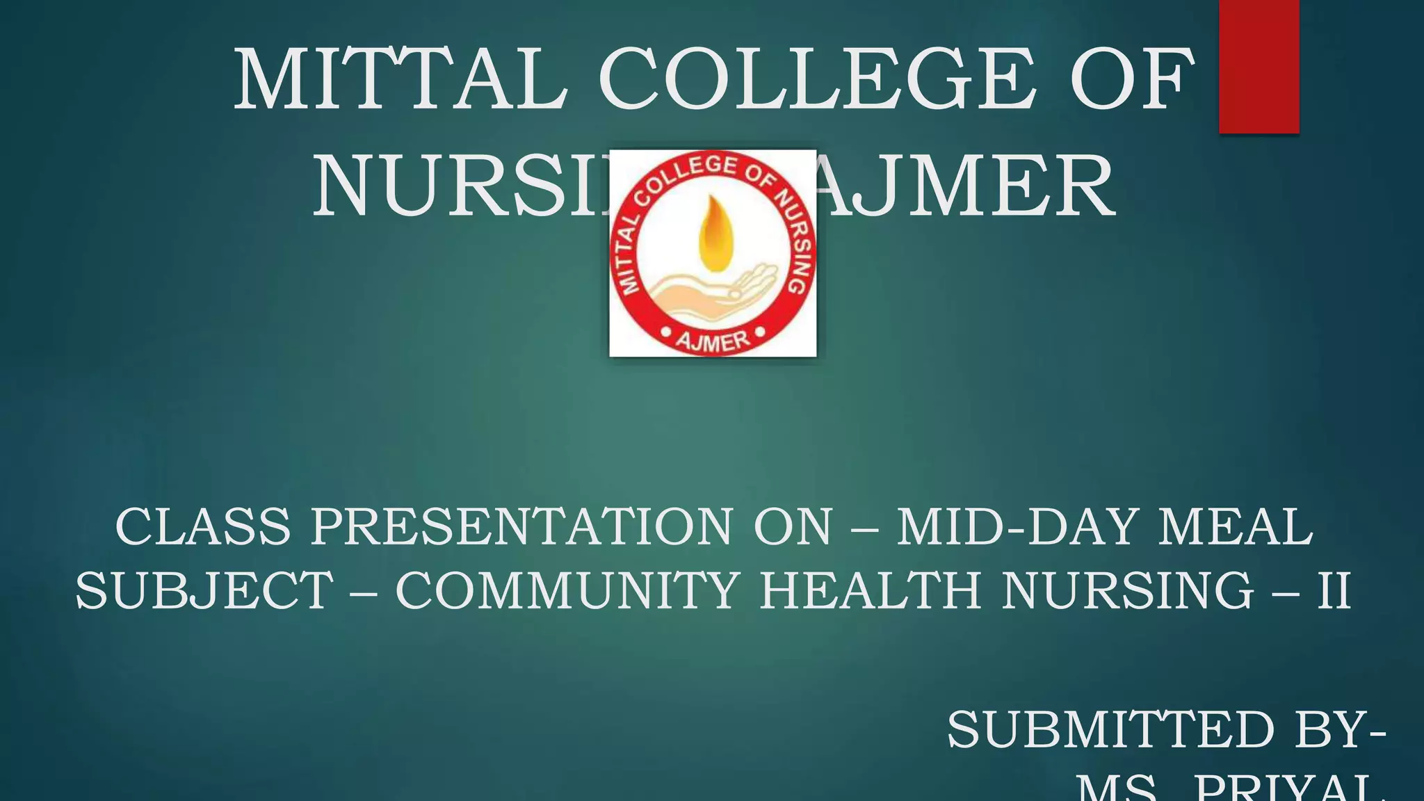 MID-DAY MEAL programme | PPTX