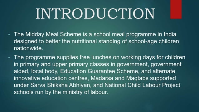 MID-DAY MEAL programme | PPTX