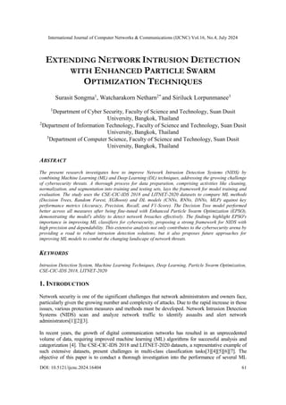 Extending Network Intrusion Detection with Enhanced Particle Swarm Optimization Techniques | PDF