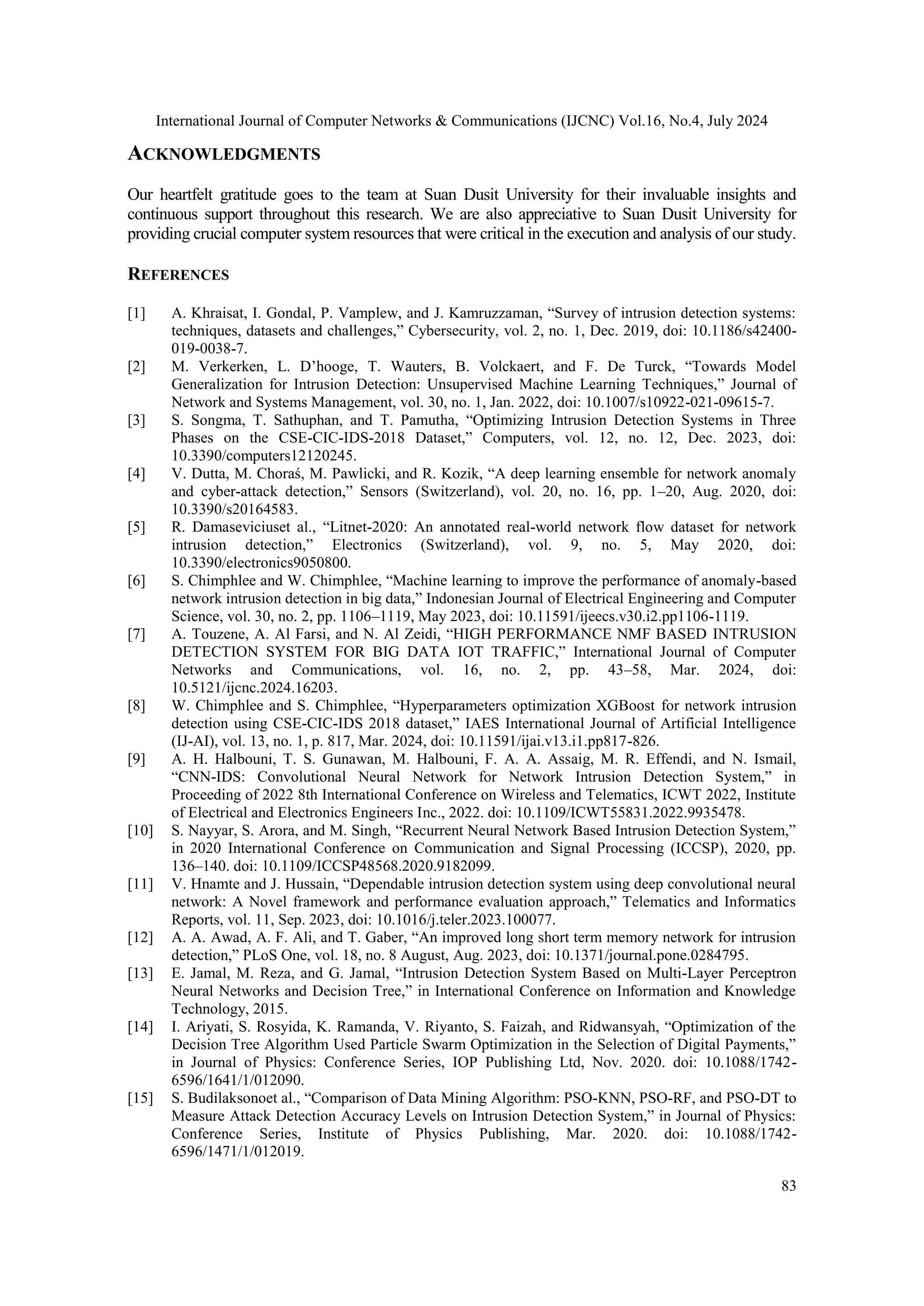 Extending Network Intrusion Detection With Enhanced Particle Swarm Optimization Techniques Pdf