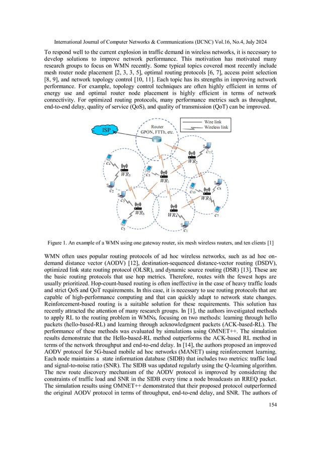 IRLR: an Improved Reinforcement Learning-Based Routing Algorithm for ... IRLR: an Improved Reinforcement Learning-Based Routing Algorithm for ...