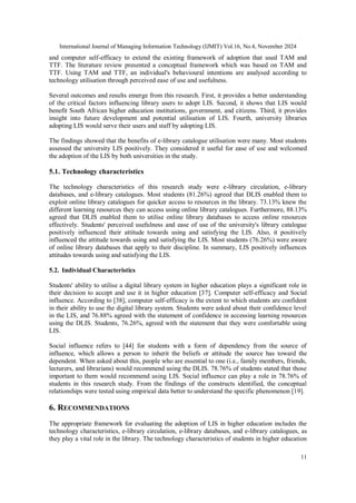 ADOPTION OF LIBRARY INFORMATION SYSTEMS USING THE TECHNOLOGY ACCEPTANCE MODEL: A SOUTH AFRICAN ...