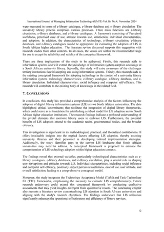 ADOPTION OF LIBRARY INFORMATION SYSTEMS USING THE TECHNOLOGY ACCEPTANCE MODEL: A SOUTH AFRICAN ...