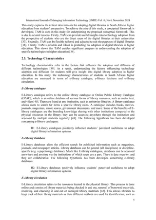 ADOPTION OF LIBRARY INFORMATION SYSTEMS USING THE TECHNOLOGY ACCEPTANCE MODEL: A SOUTH AFRICAN ...