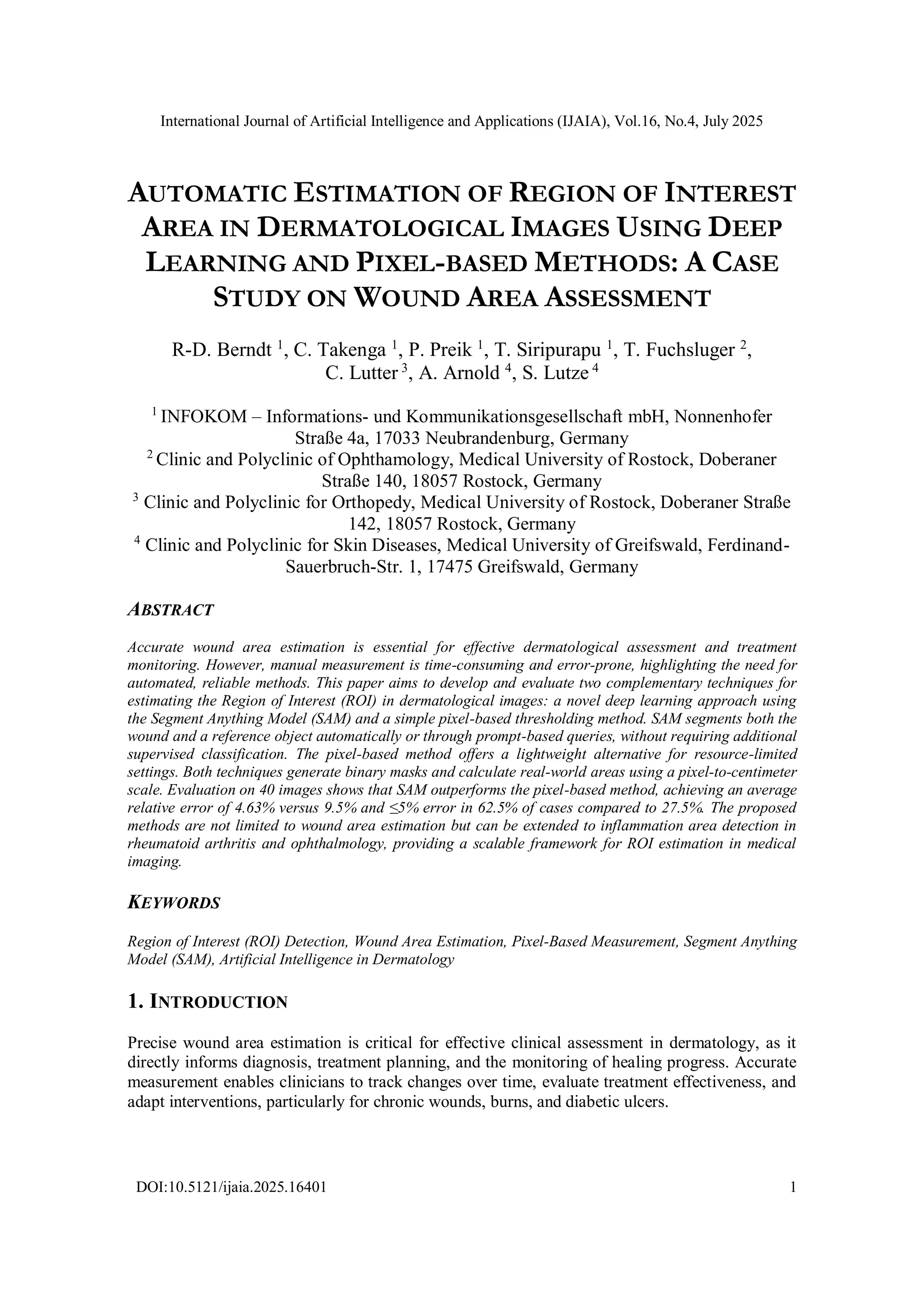 Automatic Estimation of Region of Interest Area in Dermatological Images Using Deep Learning and ...