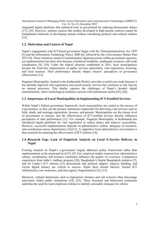 E-GOVERNANCE AND SERVICE DELIVERY IN NEPAL: EVIDENCE FROM NAGARJUN ...