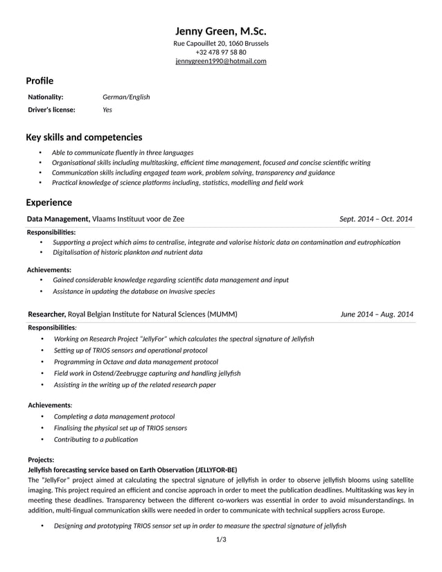 Jenny Green CV | PDF