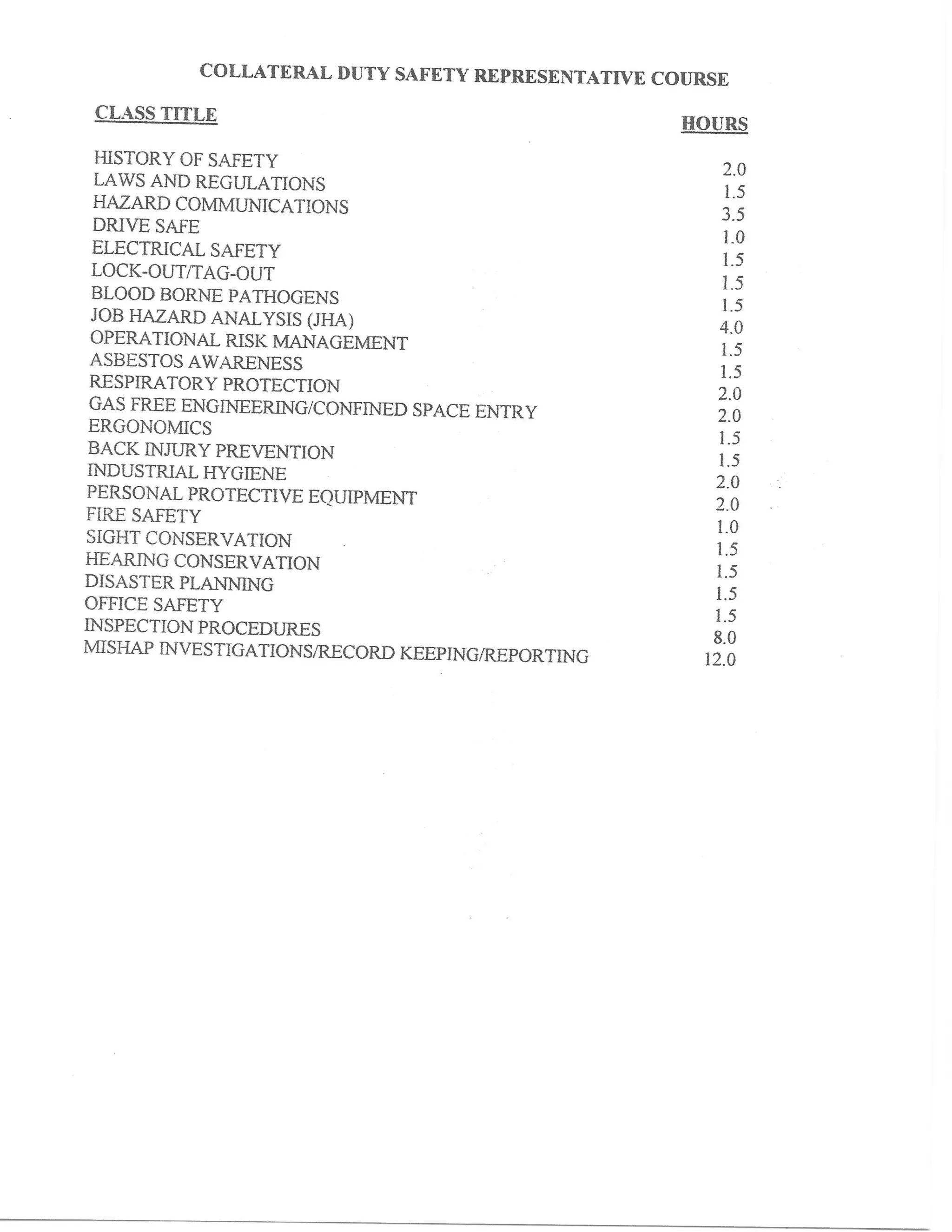 Safety Representative Course 10:97 | PDF