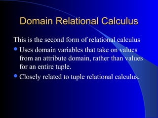 1643 y є r relational calculus-1 | PPT | Chemistry | Science