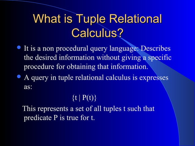 1643 y є r relational calculus-1 | PPT