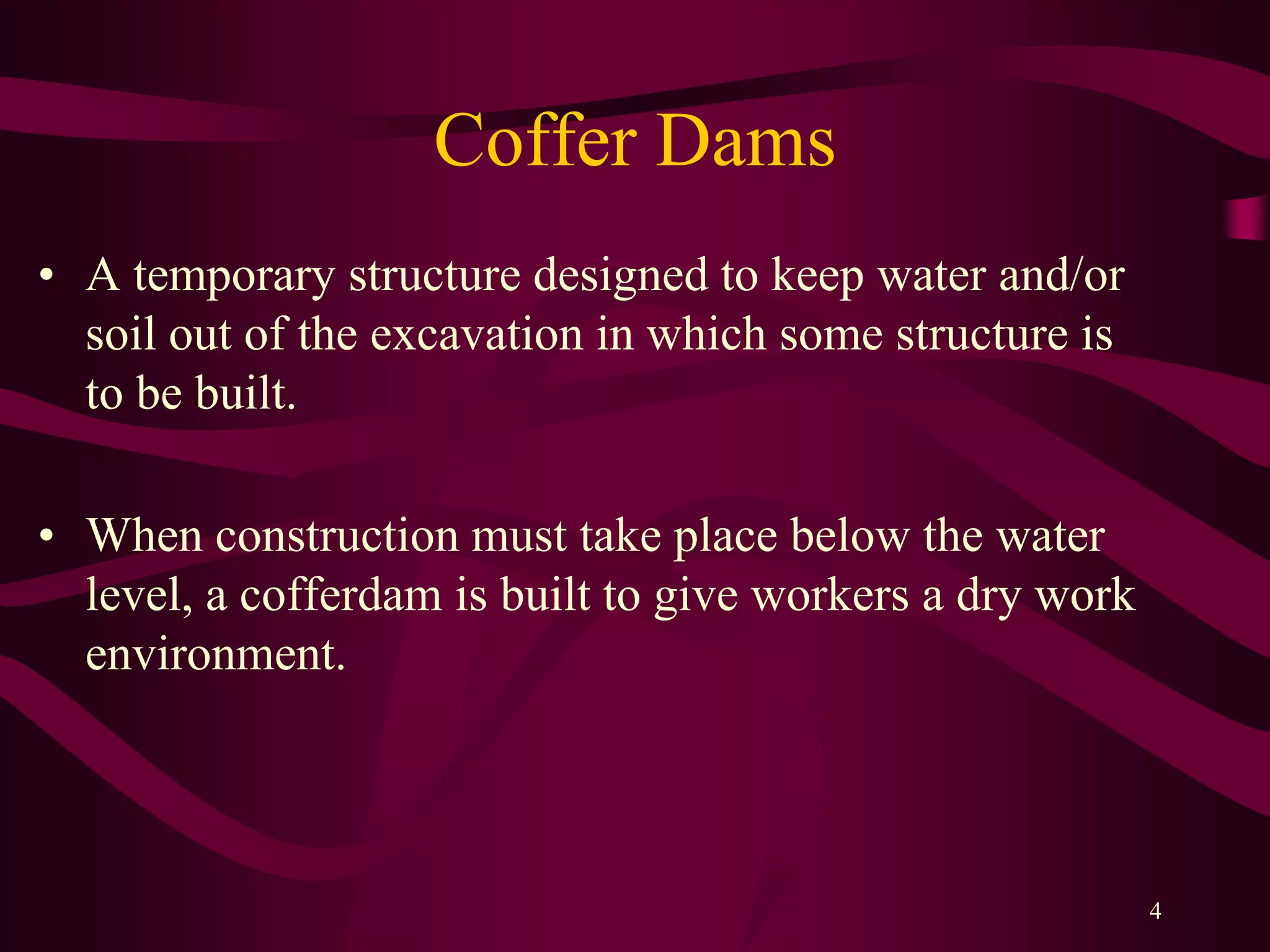 Coffer Dams and Caissons | PPTX