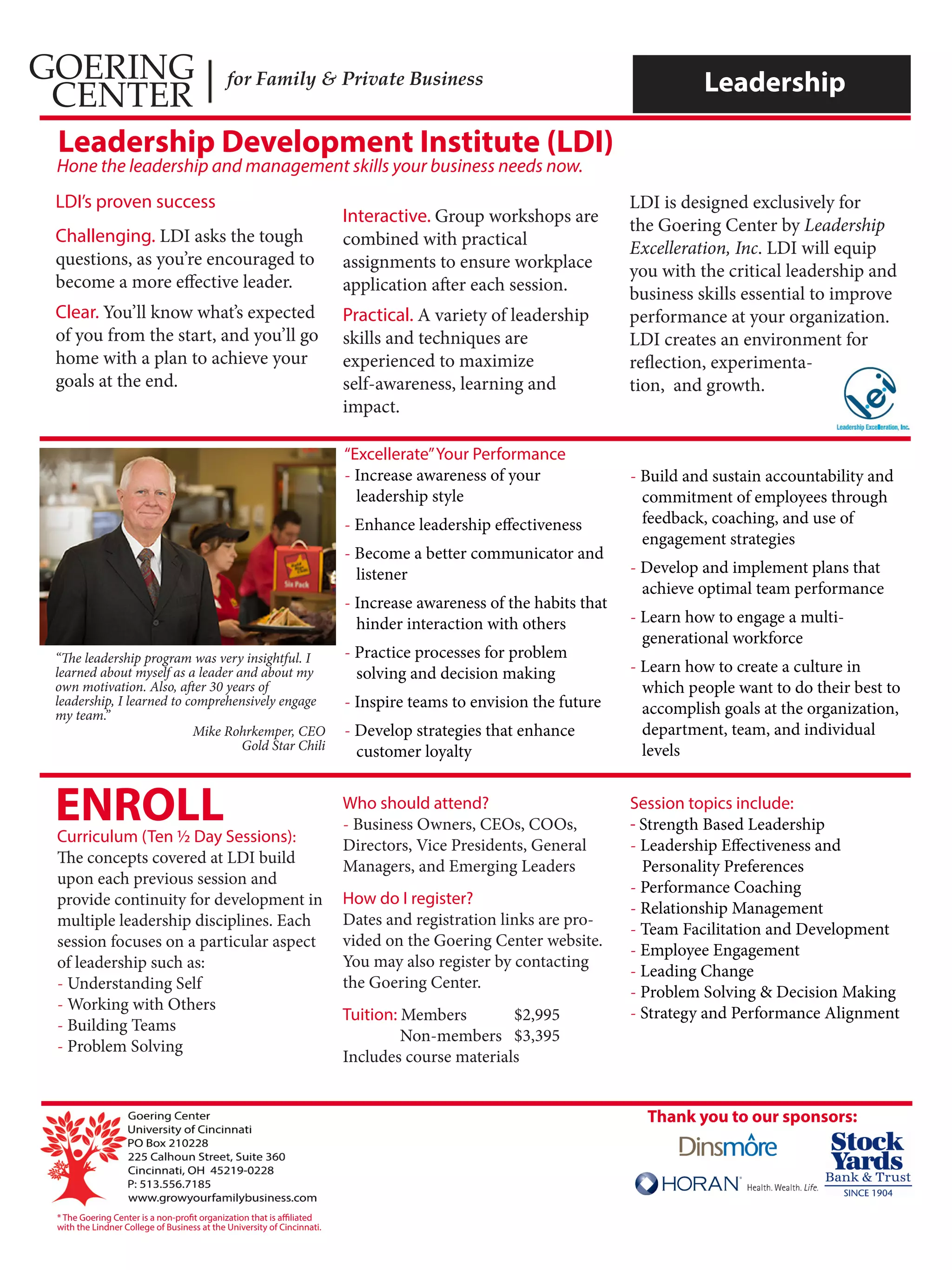 Leadership Development Institute (LDI) Flier 2015 | PDF