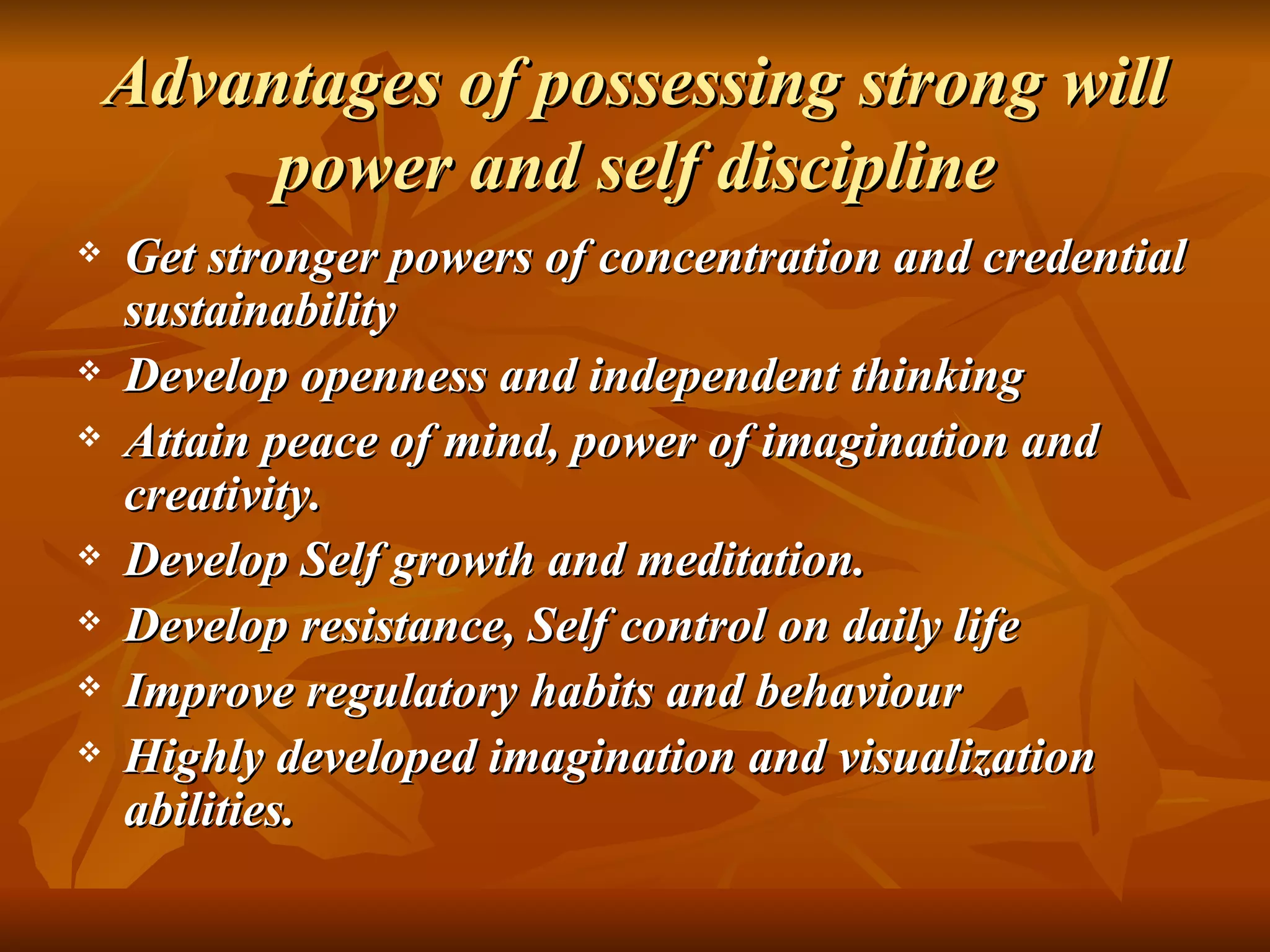 Will Power & Self Discipline | PPT