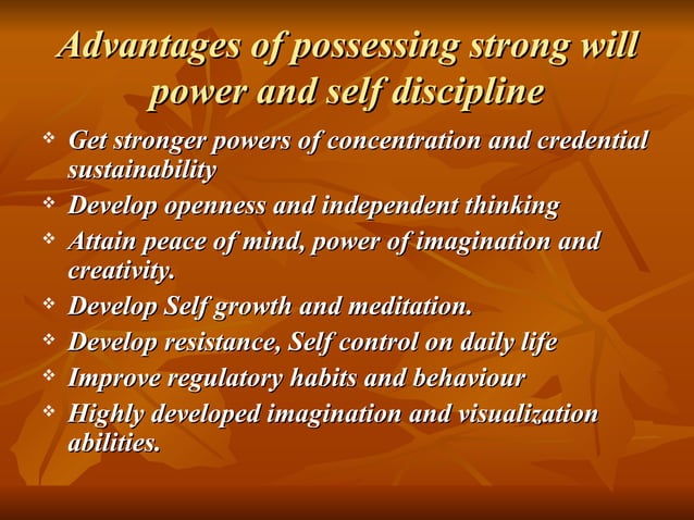 Will Power & Self Discipline | PPT | Parenting | Family and Relationships