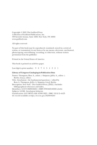 Attachment The Fundamental Questions Ross A Thompson Jeffry A Simpson | PDF