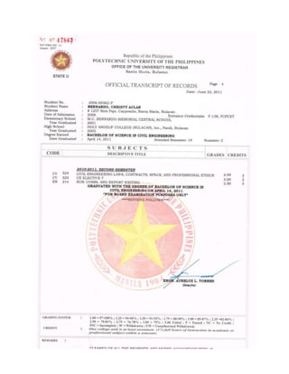 transcrip of record and s pass card | DOCX