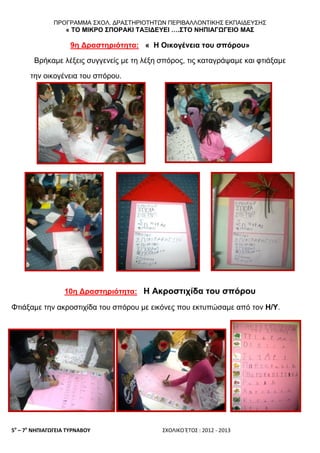 '' ΤΟ ΜΙΚΡΟ ΣΠΟΡΑΚΙ ΤΑΞΙΔΕΥΕΙ ΣΤΟ ΝΗΠΙΑΓΩΓΕΙΟ ΜΑΣ''ΚΑΙΝΟΤΟΜΟ ΠΡΟΓΡΑΜΜΑ ...