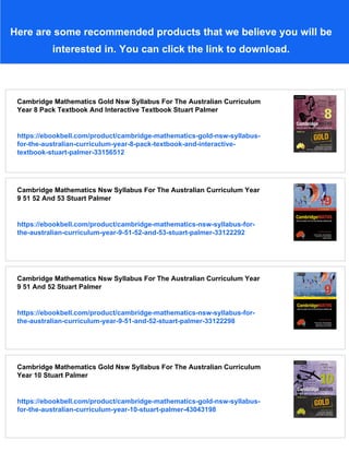 Cambridge Mathematics Nsw Syllabus For The Australian Curriculum Year 8 ...