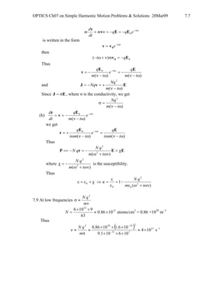 optics chapter_07_solution_manual | PDF