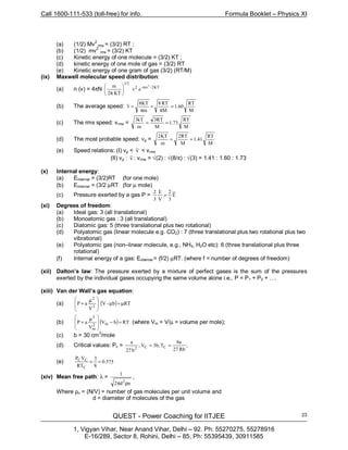 16469890 formula-booklet-physics-xi | PDF