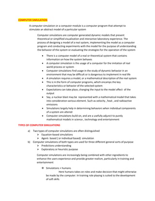 Computer simulation MSWord | PDF