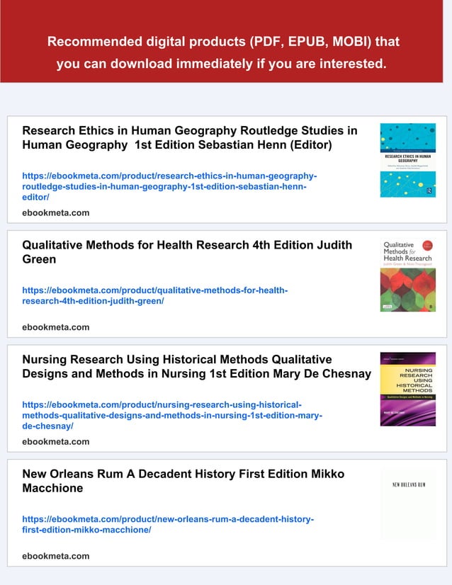 Qualitative Research Methods in Human Geography 5th Edition Iain Hay ...