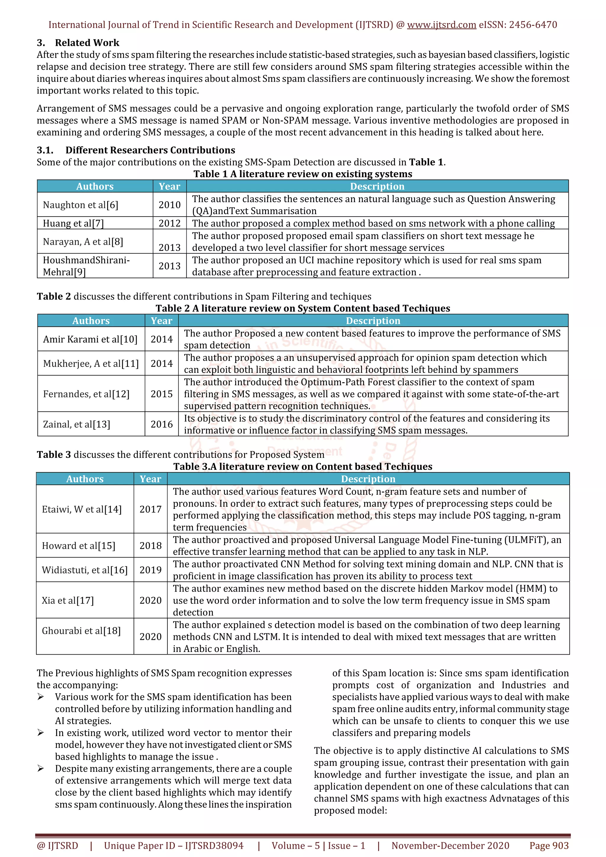 A Comparative Study for SMS Spam Detection | PDF