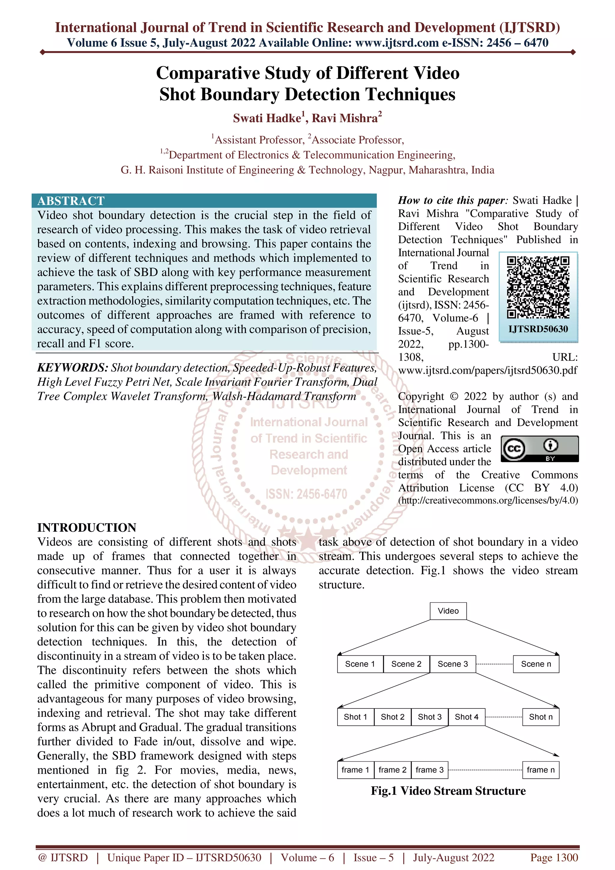 Comparative Study of Different Video Shot Boundary Detection Techniques | PDF | Video Software ...