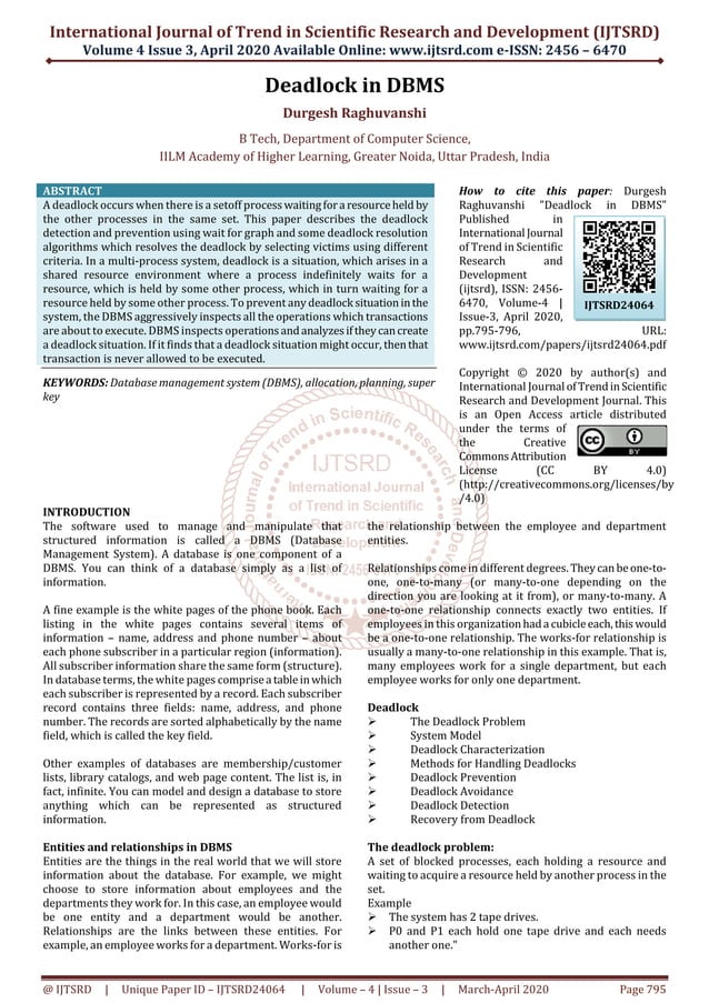 Deadlock in DBMS | PDF