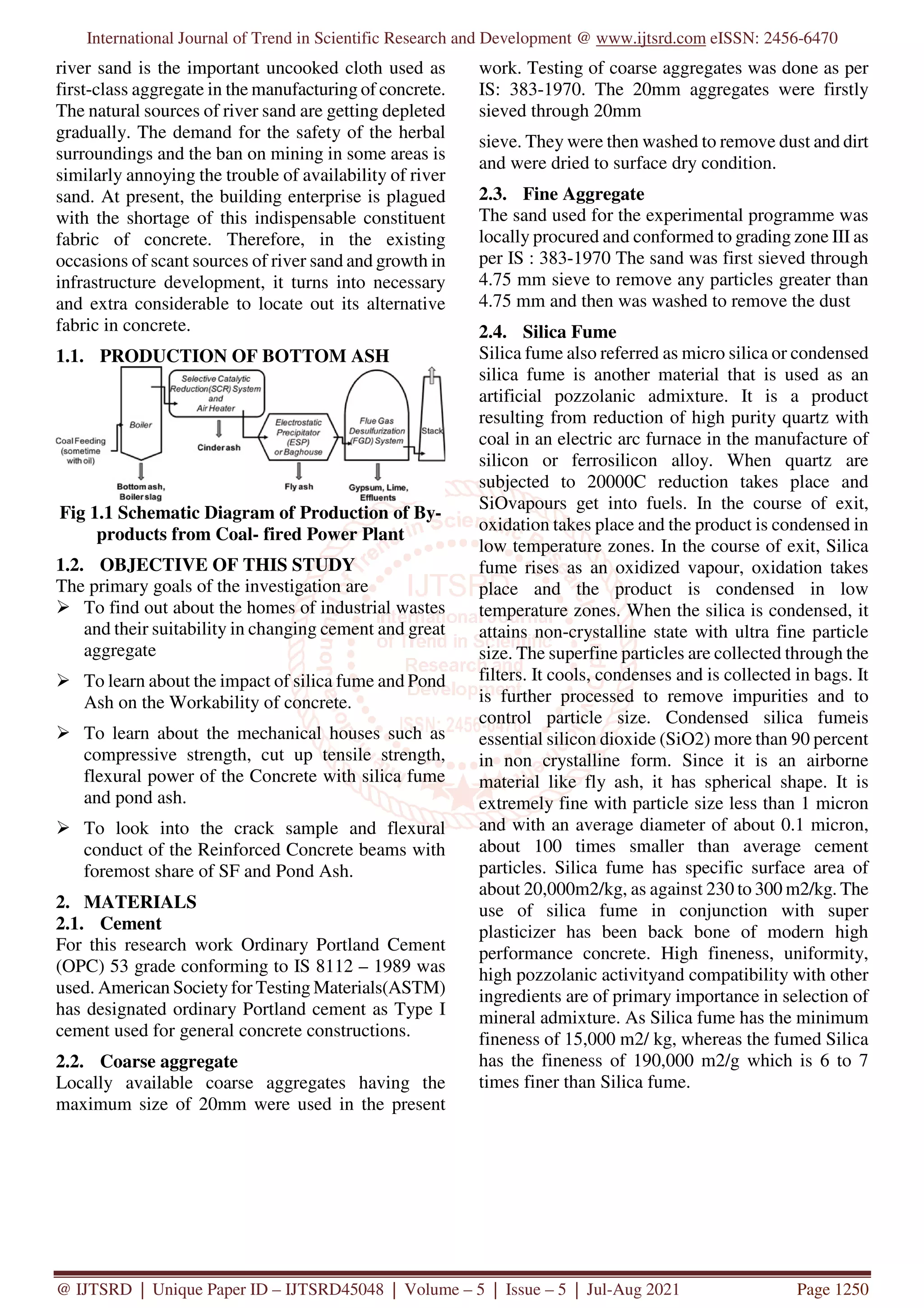 Experimental Study of using Pond Ash as Partial Replacement for Fine ...