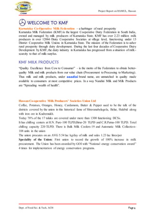 Hassan Milk Union limited report | DOCX