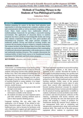 Methods of Teaching Phrases to the Students of Non Philological ...