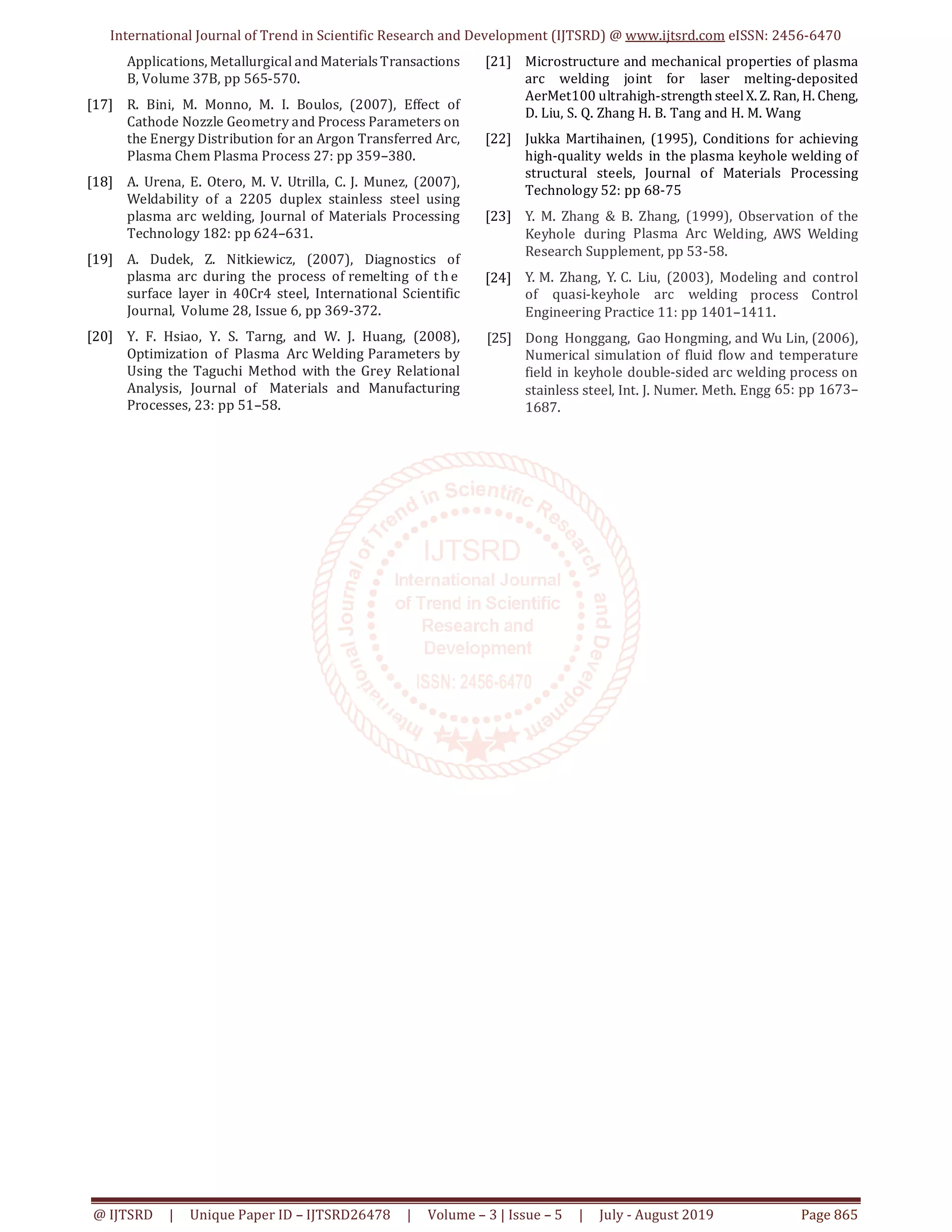 Microstructural and Mechanical Properties Analysis of Plasma ARC Welded 316L Austenitic ...