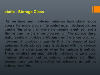 STORAGE CLASSES | PPT