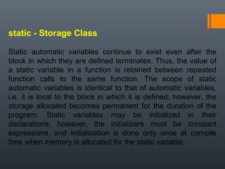 STORAGE CLASSES | PPT