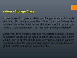 STORAGE CLASSES | PPT