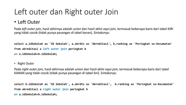 Penggunaan SUBQUERY SQL SERVER (USING SUBQUERIES) | PPTX