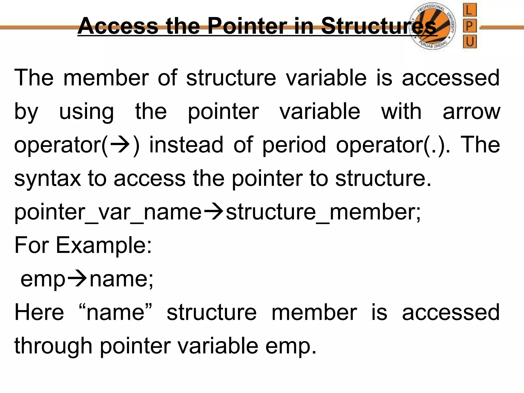 structure and union | PPT | Programming Languages | Computing