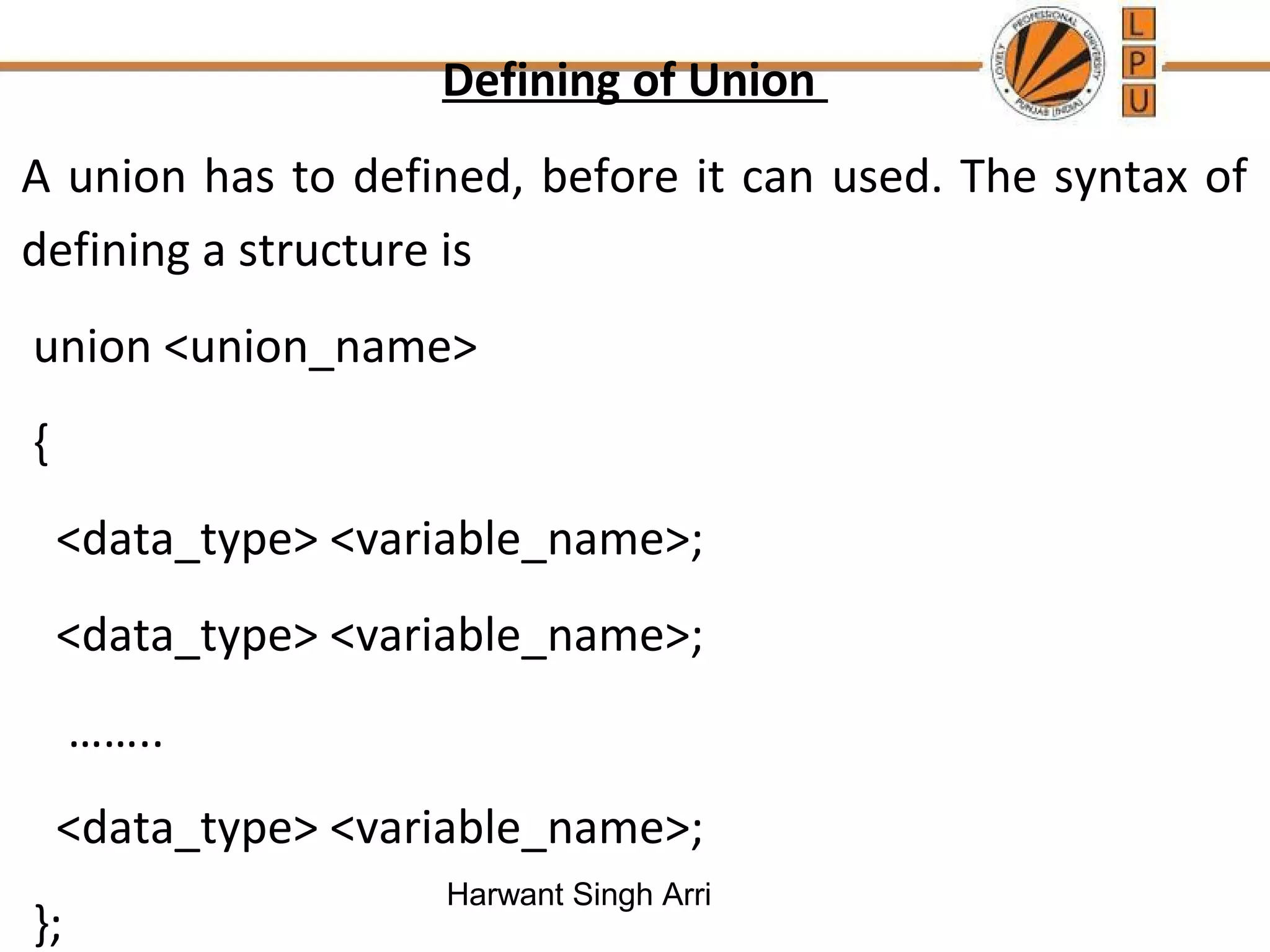 structure and union | PPT