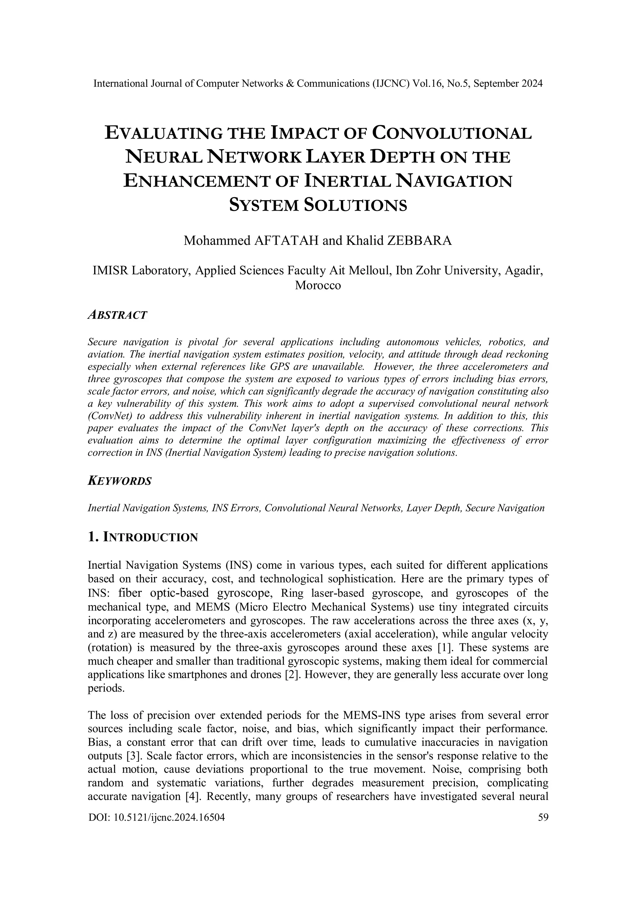 Evaluating the Impact of Convolutional Neural Network Layer Depth on the Enhancement of Inertial ...