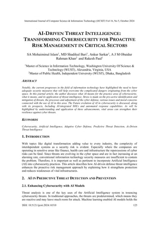 AI-Driven Threat Intelligence: Transforming Cybersecurity for Proactive ...