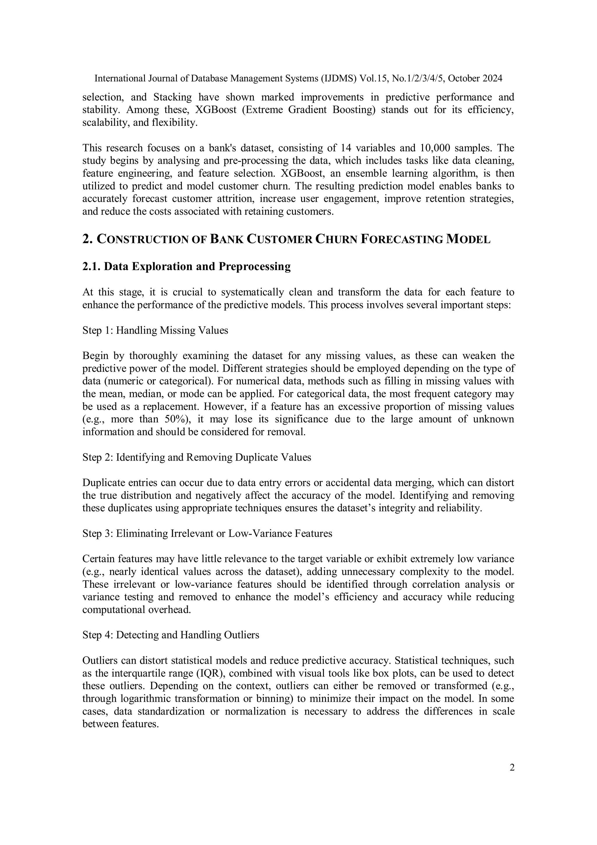 RESEARCH ON INTEGRATED LEARNING ALGORITHM MODEL OF BANK CUSTOMER CHURN PREDICTION | PDF