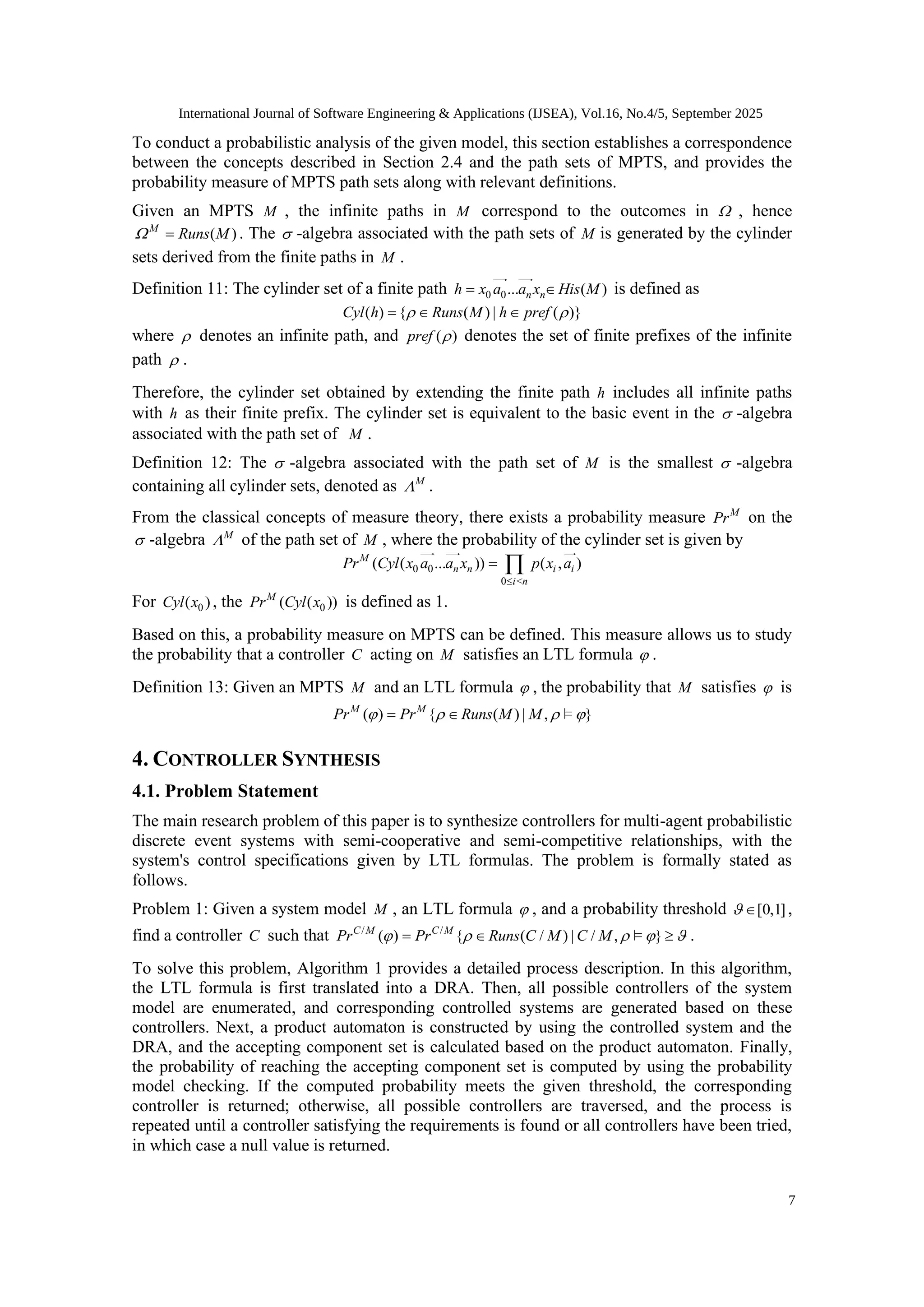 Controller Synthesis Method for Multiagent System Based on Temporal Logic Specification | PDF