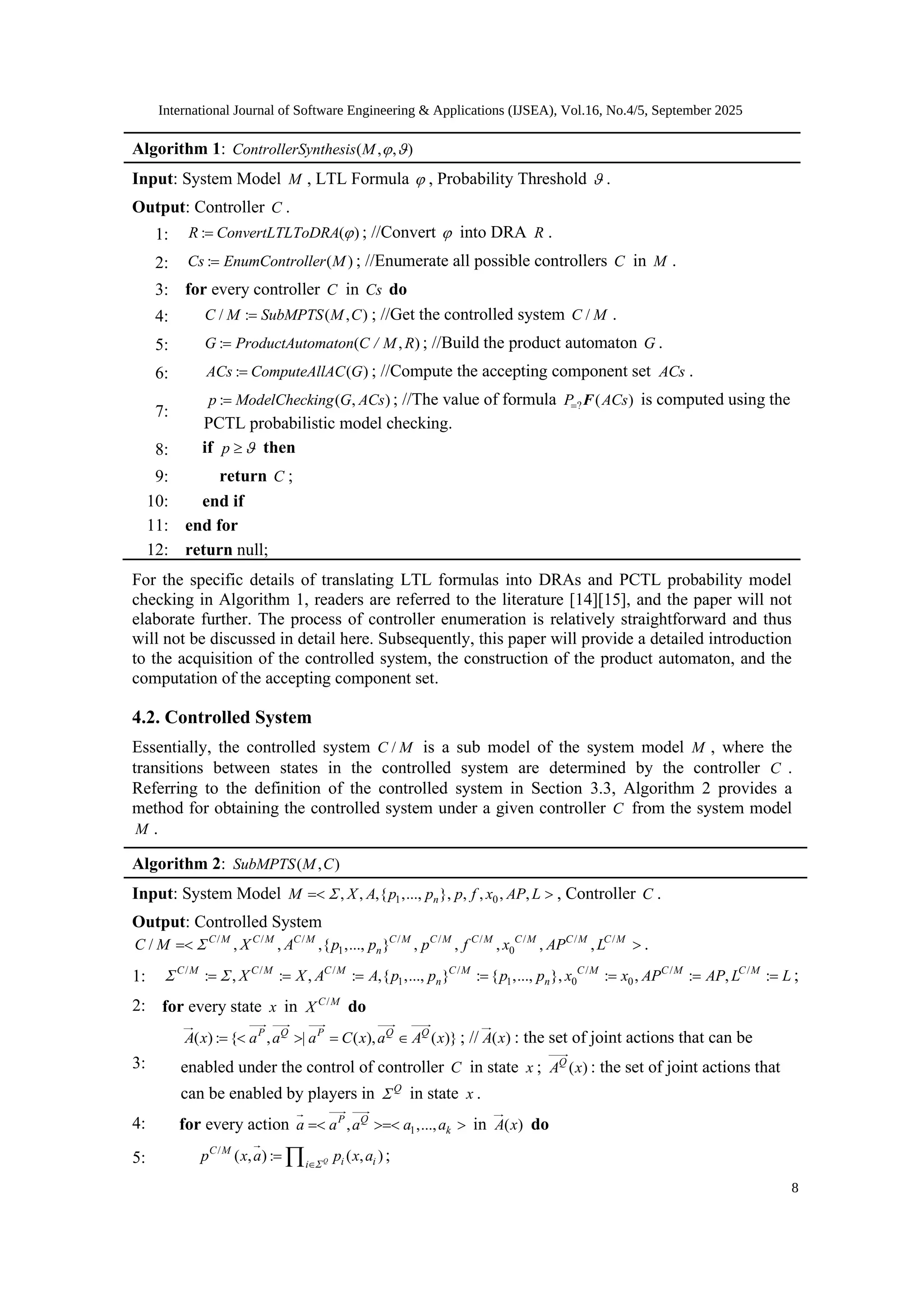 Controller Synthesis Method for Multiagent System Based on Temporal Logic Specification | PDF