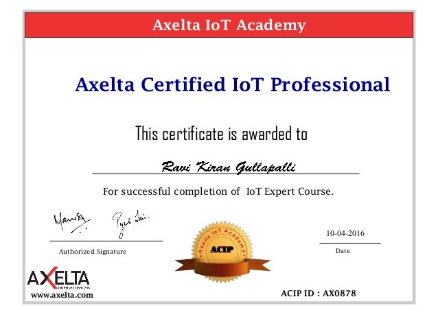 IOT Certification IOT Certification