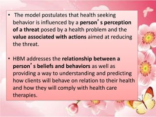 165356704-Health-Belief-Model.ppt detailed explanation | PPT