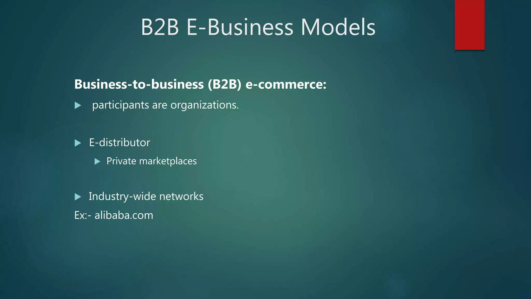 e commerce business models | PPTX